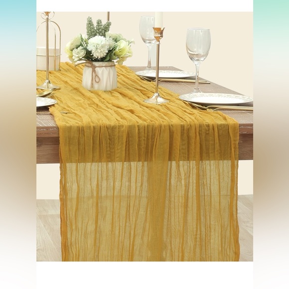 Dining | Boho Rustic Gold Table Runner 1ft Gauze Cloth | Poshmark